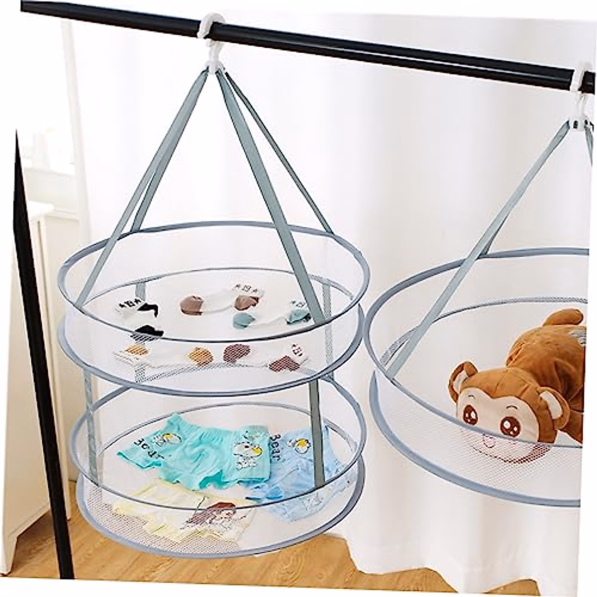 Zerodeko 2pcs Foldable Laundry Rack Dish Drying Rack Large Collapsible Drying Rack for Clothes Sweater Hanging Dryer Clothes Dryer net Foldable Clothes Drying Rack mesh Basket Dryer