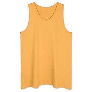 Men's Sleeveless Premium Basic Casual Solid Tank Top Shirts XL Squash Gold