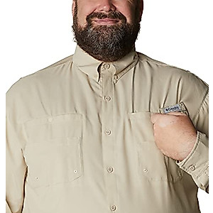 Columbia Men's Plus Tamiami II Long Sleeve Shirt, Fossil - Small