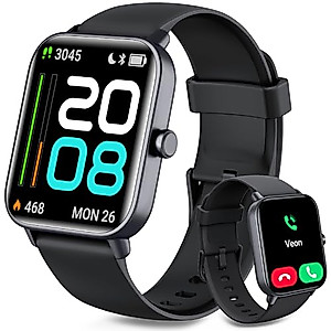 Smart Watch for Men Women with Bluetooth Call/Alexa Voice, 1.8 Inch Waterproof Fitness Tracker Smartwatch,Steps/Calorie/SpO2/Heart Rate/Sleep Monitor, 7-Day Battery Life, iOS Android Phone Compatible