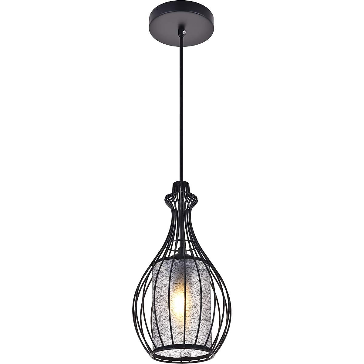 Living District Miya 1-Light Modern Metal Pendant in Black Finish