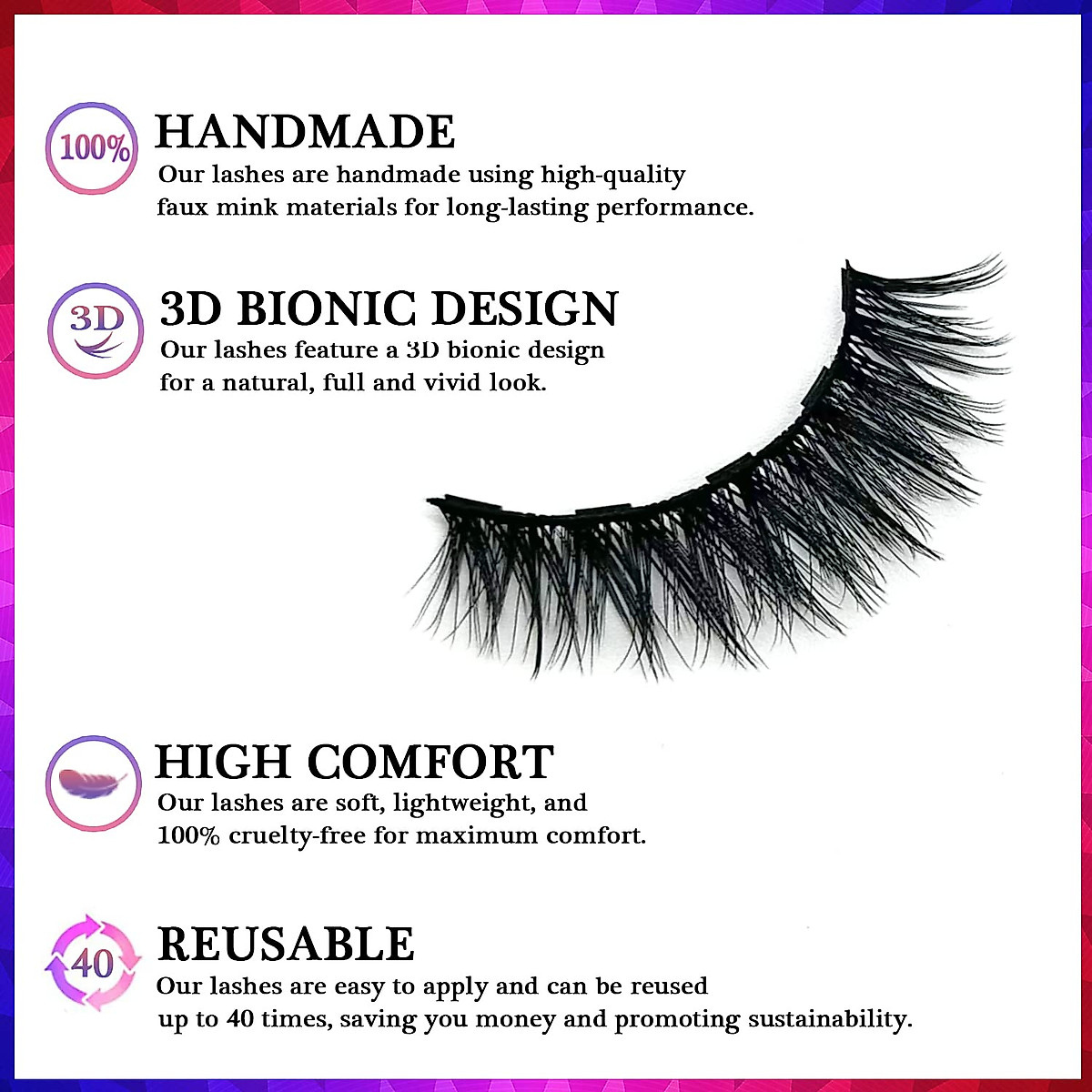 AkesuLash Magnetic Eyelashes - 10 Pairs 3D Medium Magnetic Lashes with Eyeliner Kit,Cruelty-Free & Vegan,Upgraded,Natural Look,Long Lasting,Reusable,With Applicator - Easy to Apply (4 Tube of Liner)