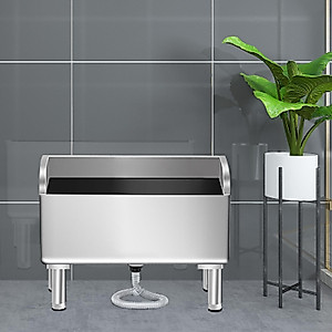 Commercial Floor Mop Sink,Stainless Steel Mop Service Basin,Standing Industrial Slop Sink Serveware Mop Sink,Laundry Slop Sink,Floor Mount Mop Sink Kitchen Business Garages（31.5 * 16.1 * 21.6in)