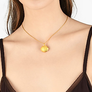 CHOW SANG SANG 999.9 24K Solid Gold Price-by-Weight 4.86g Gold Ruyi Lock Pendant for Women 84710P | [Not Include the Necklace]