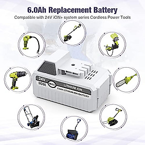 C D H 6000mAh 24VBAT-LTE Replacement Lithium-iON Battery for Snow Joe+Sun Joe 24V Battery Series 24BAT-LTX/LTW/LTE/LT/XR Pro