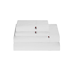 Tommy Hilfiger Signature Solid Sheeting 200 TC Set of 3 Sheet Set - 1 Flat Sheet, 1 Fitted Sheet & 1 Pillowcase, Twin XL Size, 100% Cotton (Grey)
