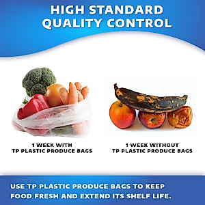 TPPLASTIC 11" x 17" Clear Plastic Produce Bags on Roll, 960 Count – Food Storage for Bread, Vegetables, Fruits, Meat - BPA-Free, Leak-Proof, Durable HDPE Bags for Kitchen, Bulk Food, and Storage Use