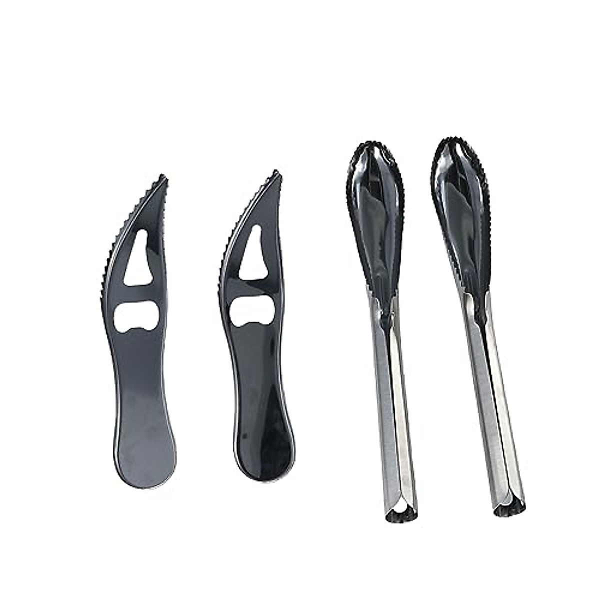 Vctitil 4Pcs Fish Scaler Remover Set,Stainless Steel Fish Skin Peeler Scraper Remover Home Cooks Kitchen Fish Cleaning Seafood Tools(4pcs)(Silver)