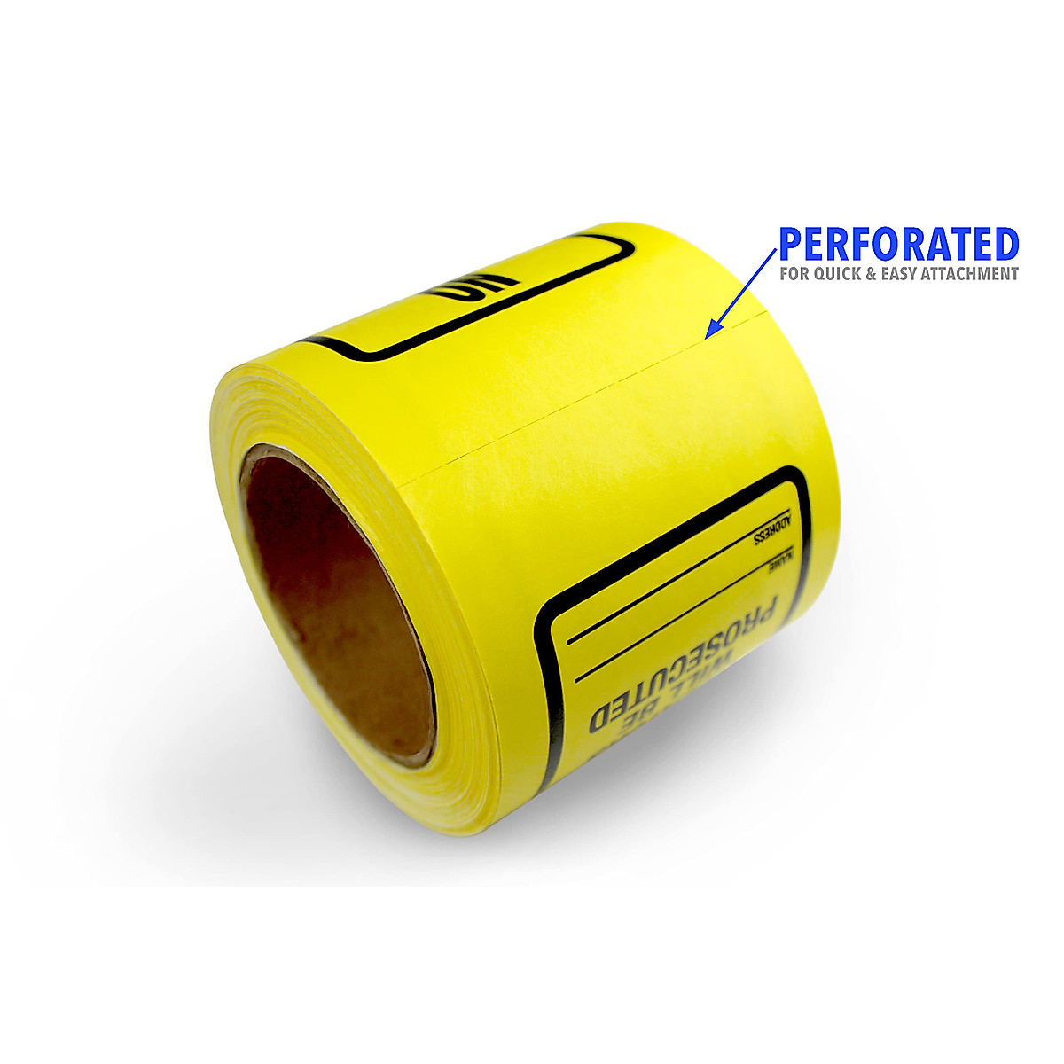 WristCo Posted Sign Yellow Private Property for outdoors - 4" x 20" 100 per Roll weatherproof tear-resistant Tyvek high visibility for warning no trespassing hunting fishing trapping