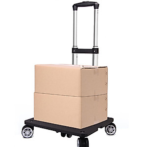 Backpack Trolley with 5 Wheels Folding Compact Lightweight Luggage Cart Spinner Rolling Luggage Cart for Bags, Pet Carriers, Dog Backpacks Carriers