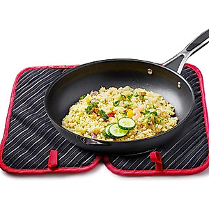 Oven Mitts Set of 4, Heat Resistant up to 572°F, Cotton Baking Gloves with Non-Slip Silicone, Cooking Gloves for Grilling and BBQ, Baking, Cooking, Black