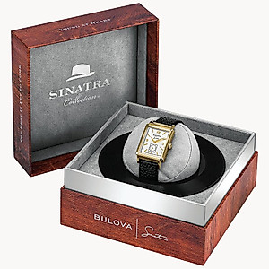Bulova Men's Frank Sinatra My Way Leather Strap Watch, Silver Tone Style: 97A158