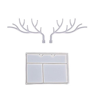 YIRUZWRD Deer Horn Silicone Molds Tree Branch Shaped Jewelry Display Holder Tray Mold Stand for Home Decoration Ring Pendant Show