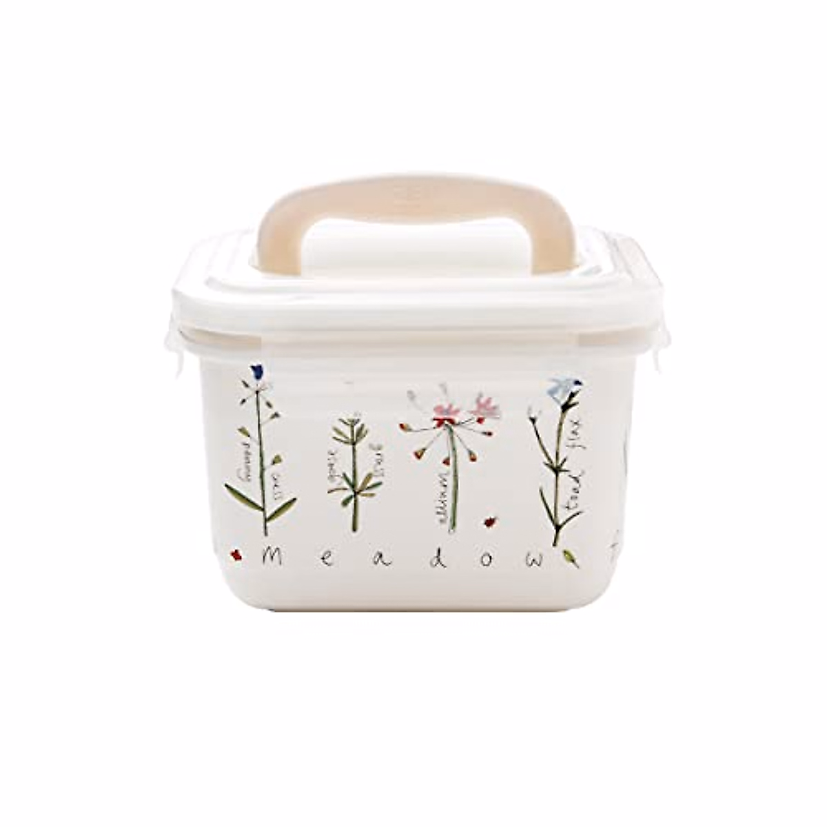 RACHEL BARKER Meadow Flower Porcelain Serve and Store Airtight Large Container (70OZ)