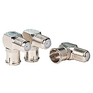Ancable 3-Pack Right Angle F Type Adapters, F-Pin Quick Push On Male to Female 90 Degree Connector for Wall Mounted TV,Wall Plate, Cabinet, RV TV and Coax Coaxial Cable Connection
