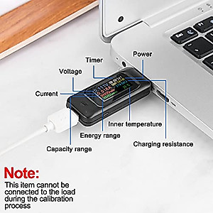 MakerHawk Type-C USB Meter Tester Power Meter USB Multimeter Voltage and Current Tester 0-5.1A 4-30V USB Power Tester Multi-function Tester Display Capacity Voltage Current Detector