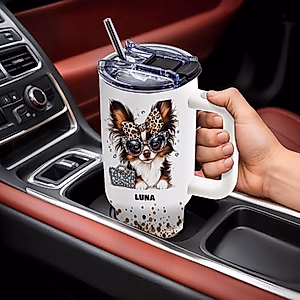 Personalized Dog Tumbler with Border Collie Dog’s Name – Custom Travel Coffee Cup 40oz, Travel Coffee Cup, Gift for Mother's day, Father's day, Christmas kcFKU6