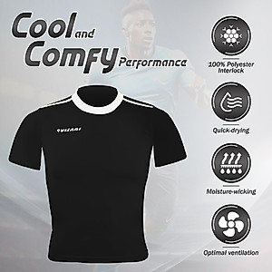 Vizari Velez Jersey for Men and Women | 100% Polyester Adult Soccer Goalie Jersey for Exceptional Performance Black