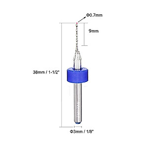 TA-VIGOR Micro Drill Bit -10pcs 0.7mm PCB Drill Bits with 1/8 Inch Shank Tungsten Carbide Rotary Tool for Print Circuit Board/Stone/CNC Engraving