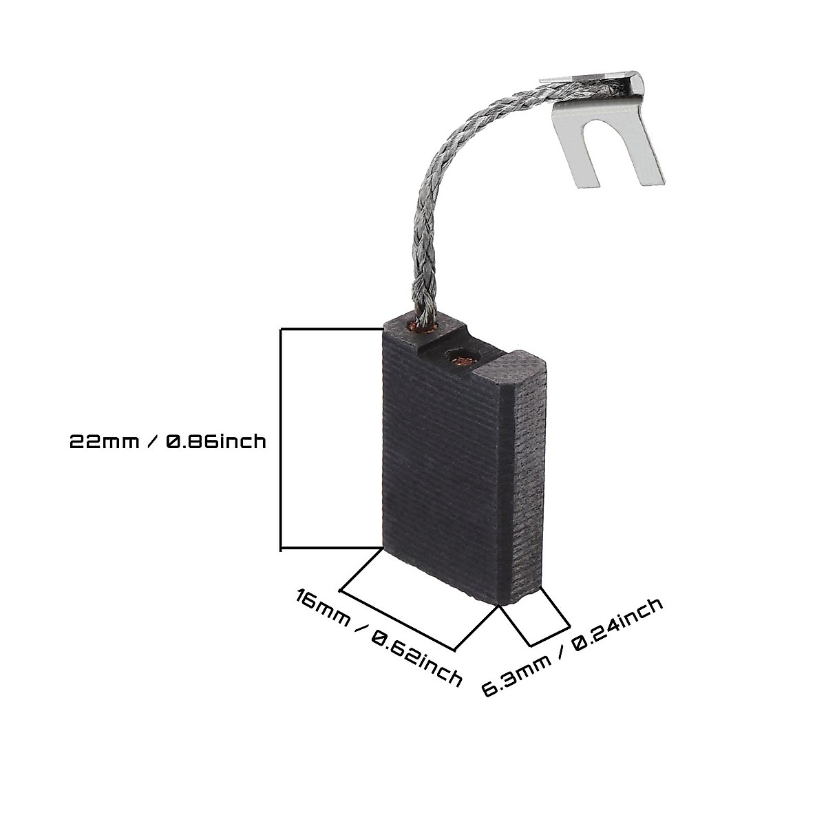 Micro Traders 2 Pairs of Angle Grinder Carbon Brushes 22x16x6.3mm 1607014103 Compatible with Bosch Winkelschleifer PWS1800 Power Tool Replacement Accessories