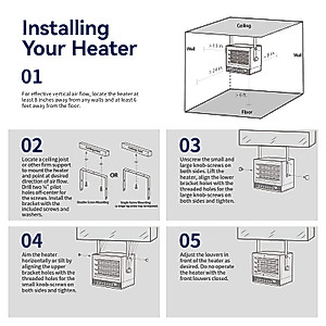 TEMPWARE Electric Garage Heater, 7500-Watt Digital Fan-Forced Ceiling Mount Shop Heater with Full-Function Remote, 240-Volt Hardwired Heater with 12-Hour Timer, Ideal for Workshop
