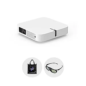XGIMI Elfin Mini Projector with Carry Case and 3D Glasses, Ultra Compact 1080P Portable Projector 4K Input Supported for Movies & Gaming, Android TV 10.0, 800 ANSI Lumens, HDR 10+