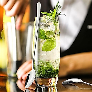 homEdge Stainless Steel Long Handle Spoon, 8.3 Inches Cocktail Stirring Spoons, Coffee Spoon,Set of 12