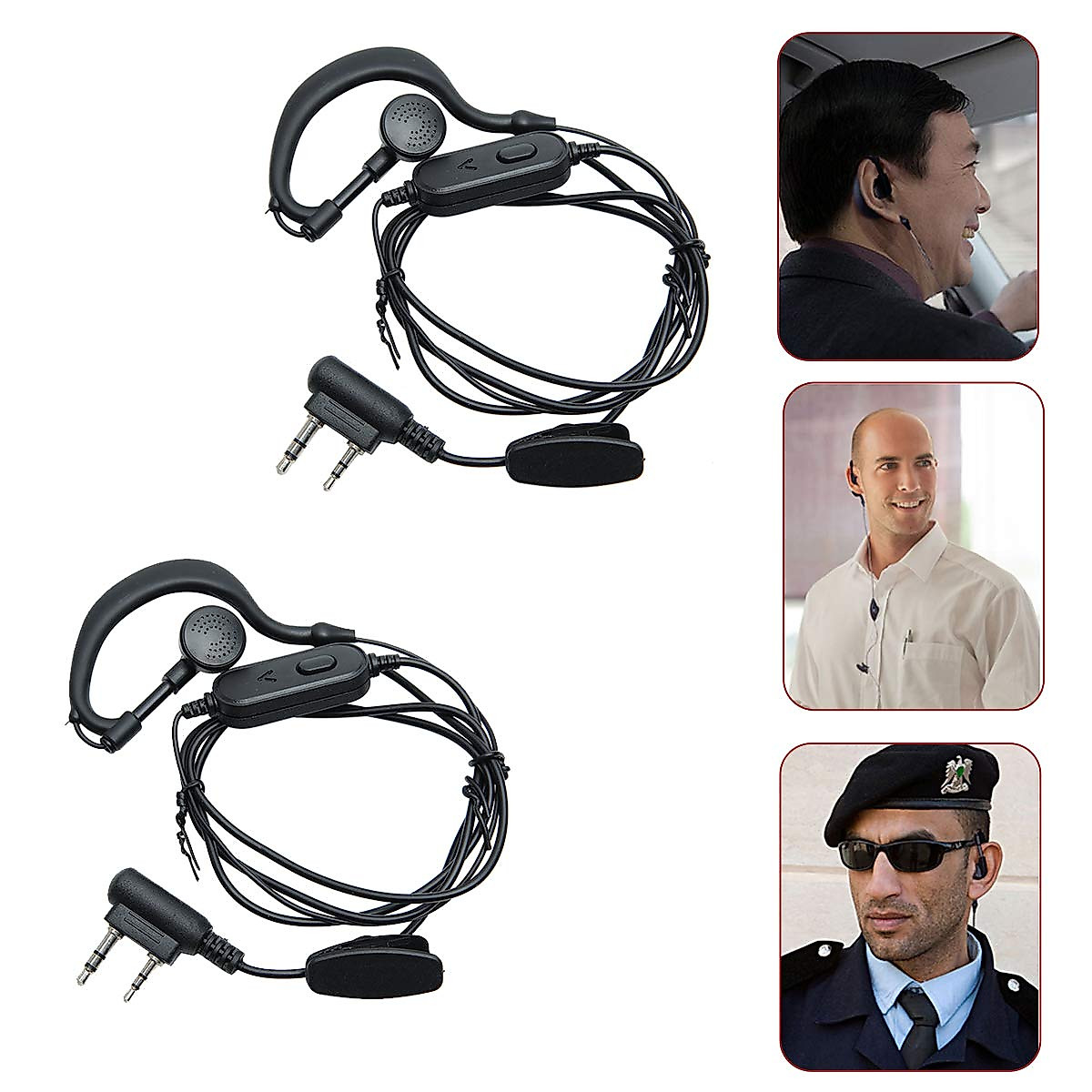 BAOFENG Two Way Radio Earpiece Ham Radio K Port Headset | Walkie Talkie Headphone UV-5R BF-F8HP UV5R 5RM UV-21R UV-5G Plus GM-5RH K5PLUS AR-152 UV-17R BF-888S GM-15PRO UV-S9 Plus Etc (2Pack)