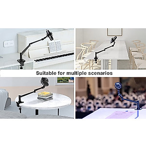 Smatree Mic Arm Desk Mount for Shure SM7B/SM58/MV7/AT2020 Mic, Shure SM7B Mic Stand, Metal Mic Arm Stand with 5/8" Adapter for Singing,Podcasts and Recording