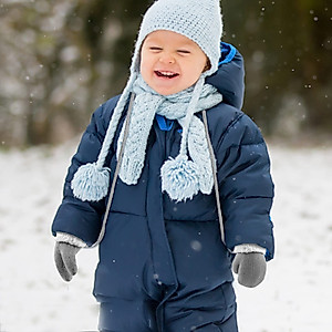 ONESING 2 Pair Toddler Mittens Baby Mittens Toddler Gloves Newborn Mittens Warm Gloves Knit Gloves Winter Gloves for baby Girls Boys, Black, Grey