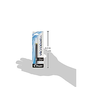 PILOT Acroball PureWhite Advanced Ink Refill For Retractable Pens, Fine Point, Black Ink, 2-Pack (77347)