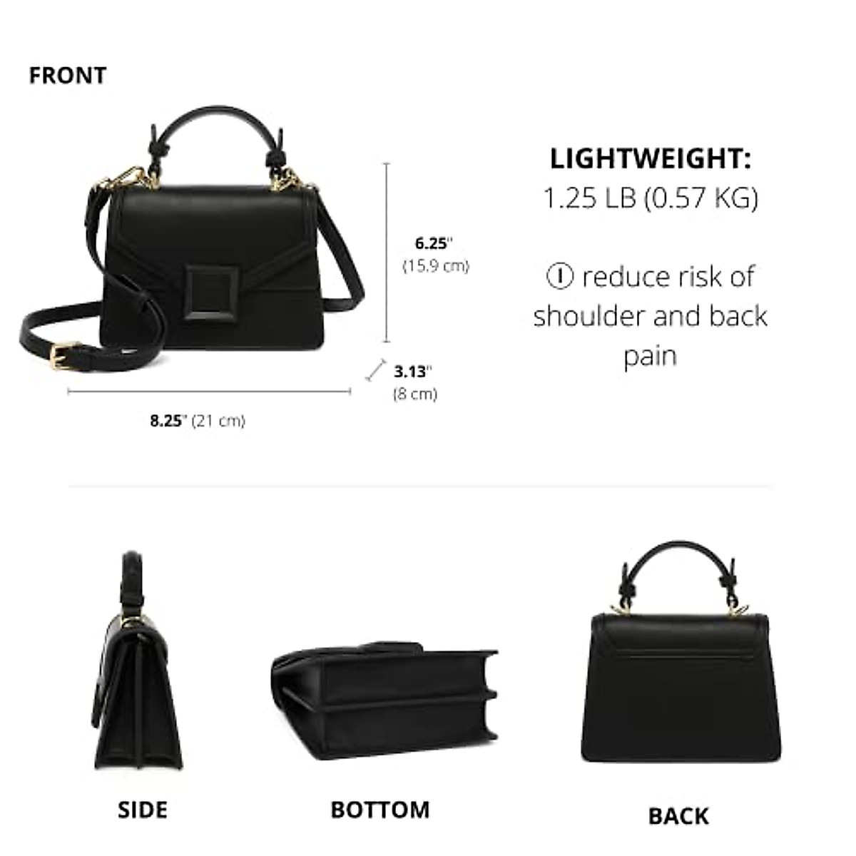 Scarleton Top Handle Purses for Women, Satchel Shoulder Bag Purse, Crossbody Bags for Women, Handbags for Women Mini, H208601 - Black