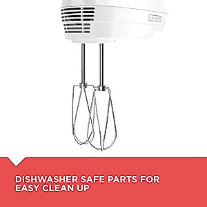 BLACK+DECKER Lightweight Hand Mixer, White, MX1500W