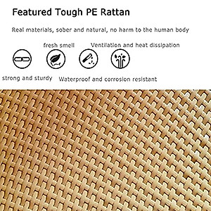 ENPAP Round Rattan Woven Serving Tray Rattan Floating Breakfast Tray with Handles,Swimming Pool Floats,for Pool Serving Drinks,Brunch,Food on The Water (Color : Black, Size : 80cm)