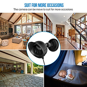 Adjustable Durable Plastic Wall Mount Outdoor Indoor Bracket and Silicone Cover Skins Protective Case for Yi Home Camera 1080p/ 720p (Black, 2 Pack)