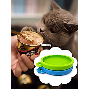 COMTIM Small Size Cat Food Can Lids, 2 Pack Silicone Cat Food Can Lids Covers for Small Cans 3 oz 2.5 oz