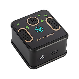 KLVEU Ionizer Odor Eliminator Machine, Air Ionizer Purifier for home Portable and Quiet Ion Air Purifier for Bedroom Toilet Kitchen Pets Smoke and Car(1PCS), small, black-1, CYJ-3IN1