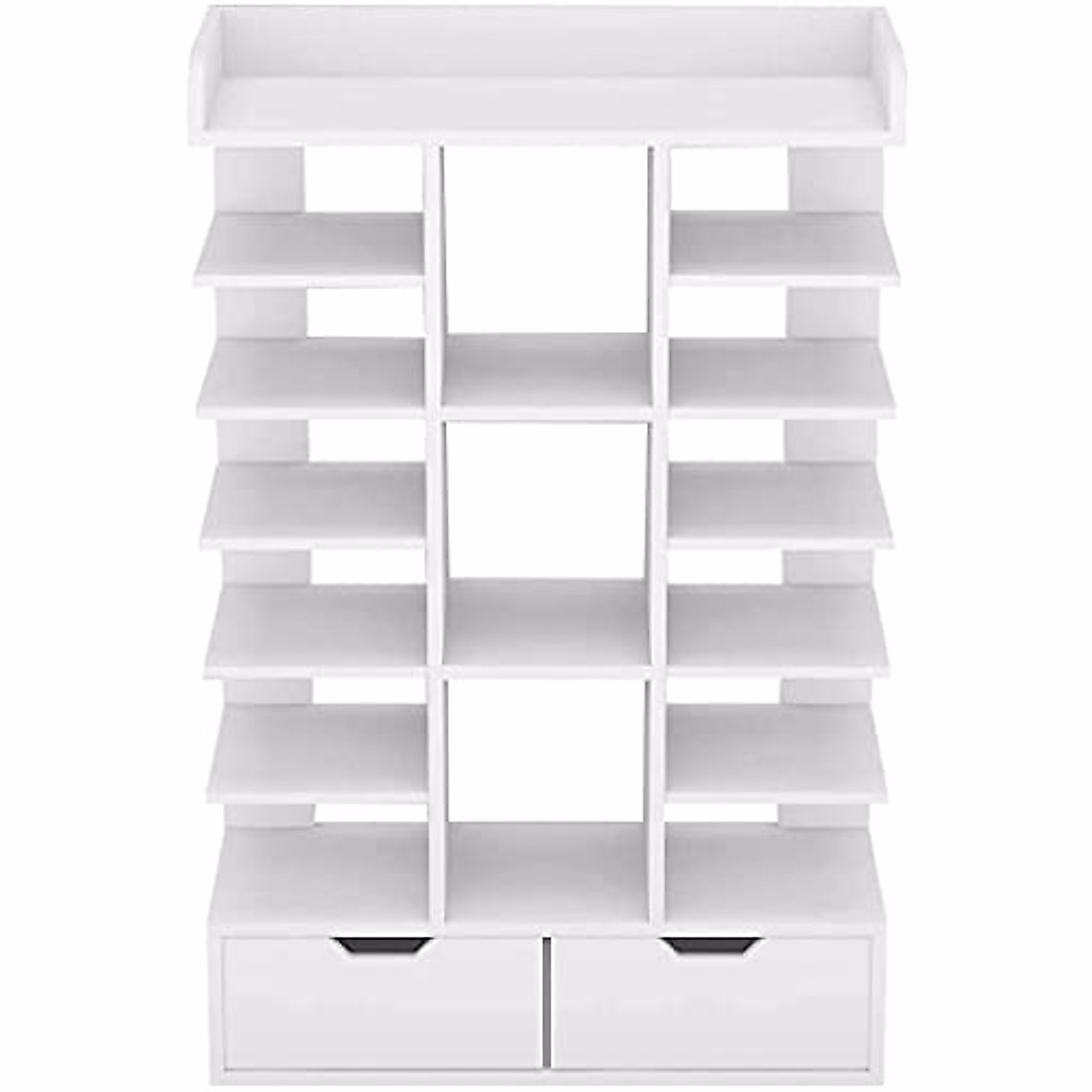 ZOYO Wooden Vertical Shoe Rack,Hallway Storage Stand,Wooden Shoe Storage Cabinet，Saving-Space Shoe Rack,Small Space Storage Rack for entryway ,White(Medium)