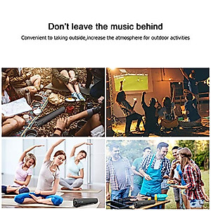 Portable Soundbar for TV/PC, Outdoor/Indoor Wired & Wireless Bluetooth 5.0 Speaker with Remote Control and Coax Cable, 2X5W Mini Home Theater Sound bar with Built-in Subwoofers for Projector (Updated)