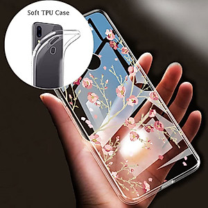 KJYFOANI for Infinix Note 30 Case with 1 x Tempered Glass Screen Protector, Transparent Shockproof Solf Silicone Protection Case for Infinix Note 30, Case for Women Men, (6.78") - Flower