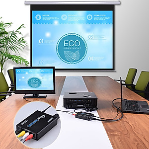 Tendak HDMI to Composite 3RCA AV S-Video R/L Audio Video Converter Adapter Upscaler Support 720P/1080P with RCA/S-Video Cable for PC Laptop Xbox PS3 TV STB VHS VCR Camera Blue-Ray DVD