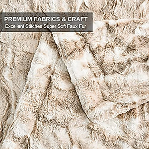 Soft Throw Blanket, 50" x 60" Luxurious Warm Thick Fall Throw Blanket, Elegant Cozy Faux Fur Throw Blanket for Couch Bed and Sofa