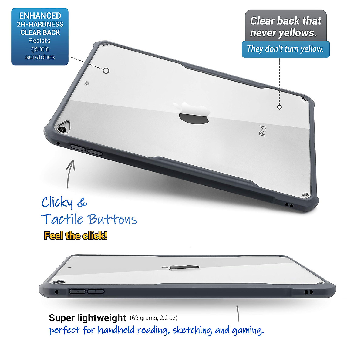 TineeOwl iPad Mini 5/4 Ultra Slim Clear Case, Flexible TPU, Absorbs Shock, Lightweight, Thin (Black)