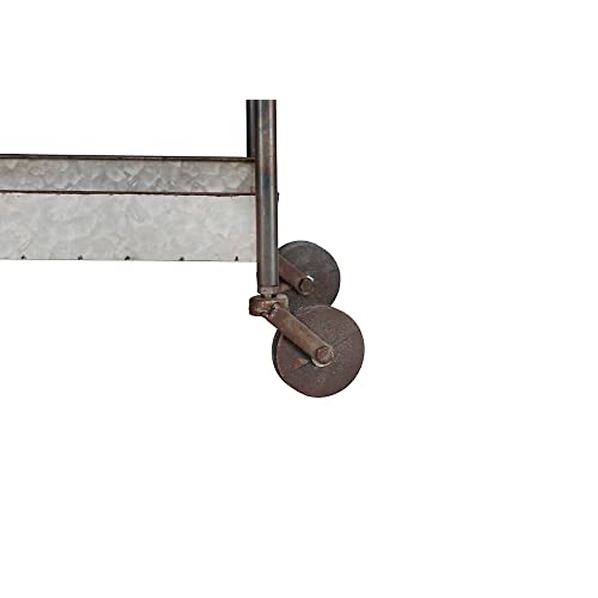 Creative Co-Op Metal 4 Tier Cart on Casters with 2 Open Shelves & 6 Bins,Grey