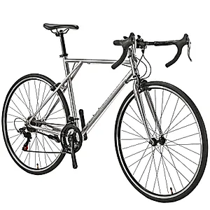 EUROBIKE OBK XC560 Road Bike 700C Wheels 54cm Frame for Men 21 Speed City Commuter Bicycle Complete Racing Bikes (Silver)