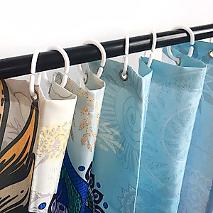 Careyoungs Plastic Shower Curtain Hooks White Curtain C Rings for Bathroom Shower Rod Window Curtains Hook Hanger