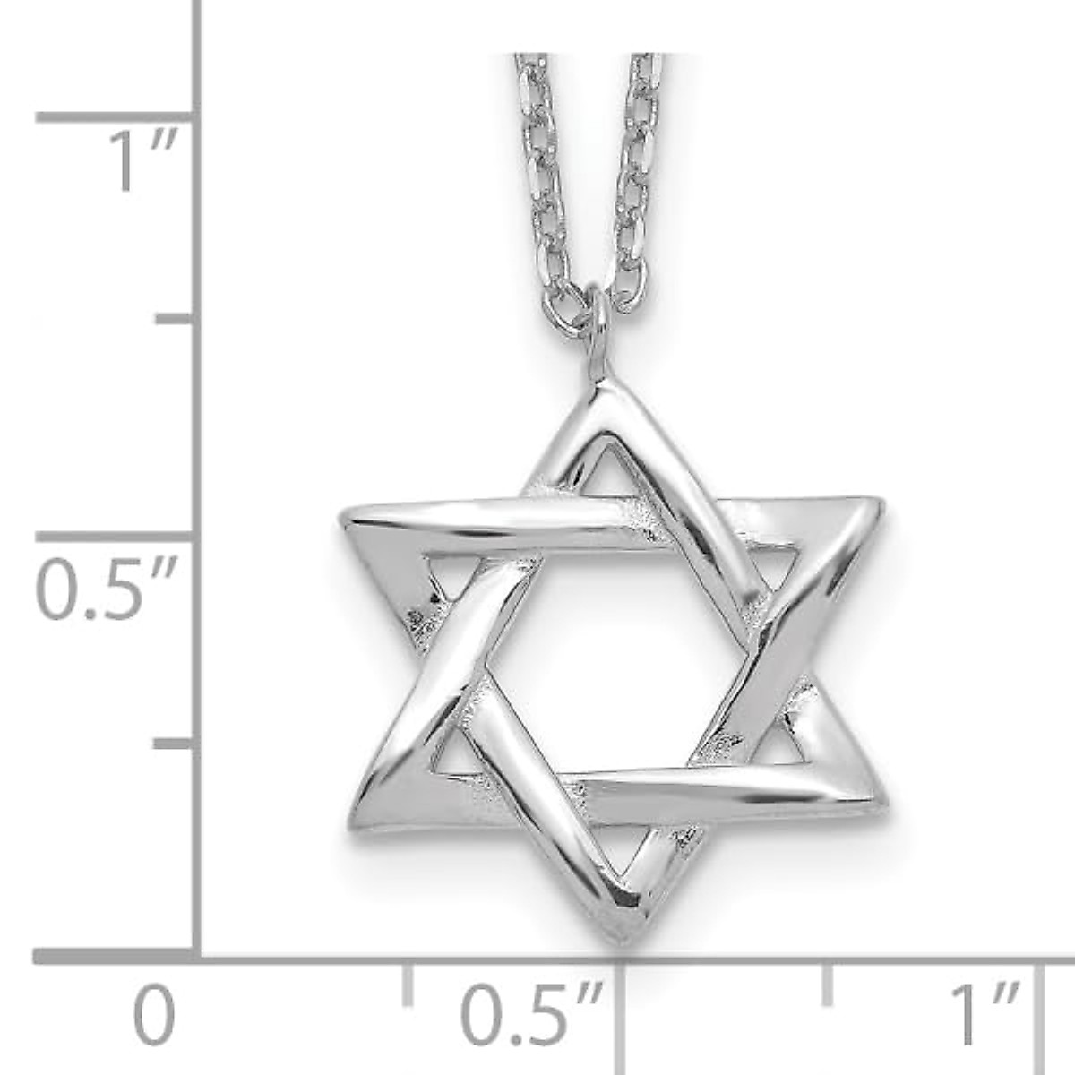IceCarats 925 Sterling Silver Star of David Jewish Magen Necklace 16.5 inch Chain