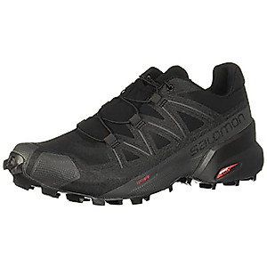 Salomon Speedcross 5 Trail Running Shoes for Men, Black/Black/Phantom, 9