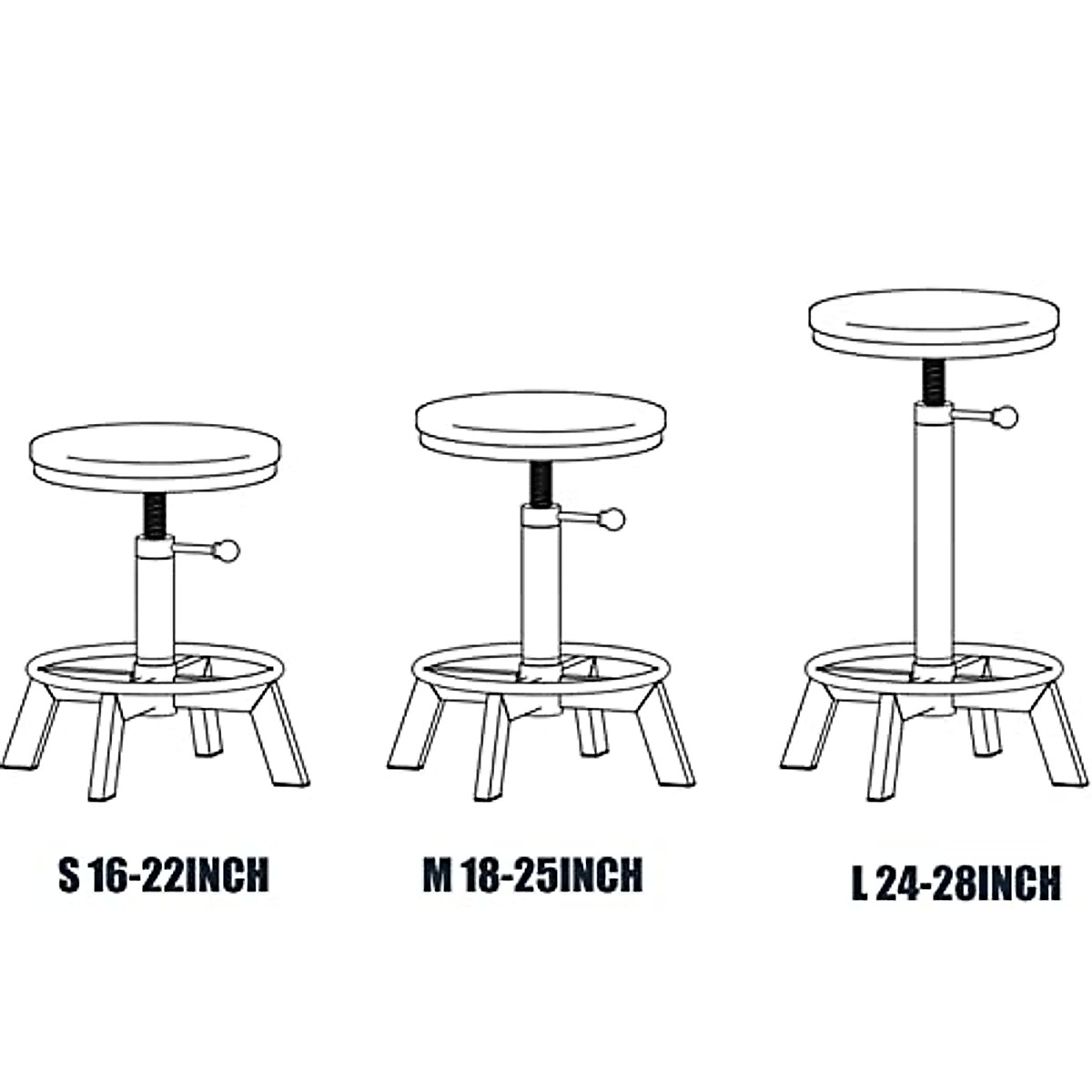 Vintage Bar Stools Set of 2 Industrial Bar Stool Swivel PU Seat Counter Height Adjustable 24-28inch Kitchen Isand Dining Chair