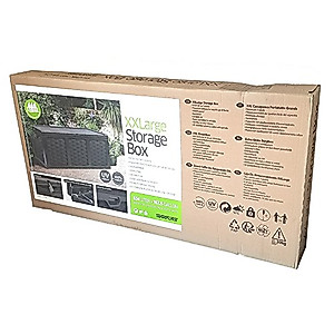 Starplast XXL Sit-On Rattan Style Storage Box: 167.5 Gallon Outdoor Plastic Bin, Weather & Water Resistant, 62.9 x 29.5 x 25 Inches, 2 Colors, 66-811